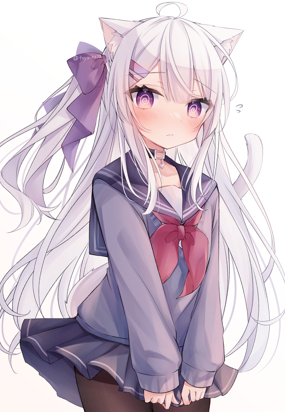 tsuyuha animal ears nekomimi pantyhose skirt lift sweater tail | #1029005 | yande.re